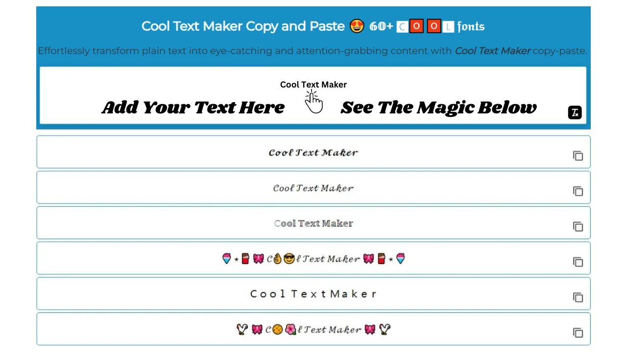 ️ Cool Text Maker #𝟭 𝔽𝕒𝕟𝕔𝕪 𝙵𝚘𝚗𝚝 𝗚𝗲𝗻𝗲𝗿𝗮𝘁𝗼𝗿 🔥